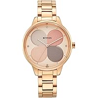 Titan Workwear Quartz Analog Pink Dial Rose Gold Metal Watch for Women ...