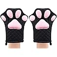 Oven Mitts,Cute Design Funny Cat Heat Resistant Cooking Glove Quilted ...