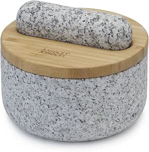 Joseph Joseph 20176 Dash Pestle & Mortar with Bamboo Lid, Granite ...