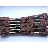 Trebla Pack of 6 Embroidery Thread/Skeins - 8m - Post Box Red - Col ...