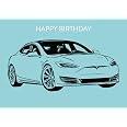 Happy Birthday Tesla Electric Car greeting Card 125mm x 178mm Including ...