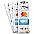 Credit Card Sticker Signs Stickers – 4 Pack 9”x 3” Inch - We Accept ...