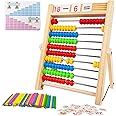 Fousenuk Boulier Enfant, Abaque en Bois Aide au Calcul avec 100 Perles ...