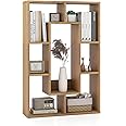 CASART Geometric Bookshelf, Wooden Freestanding Open Bookcase with 7 ...