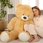 MorisMos Giant Teddy Bear 130cm XXL, Kawaii Big Plush Bear Stuffed Animal Cuddly Soft Toy Large ...