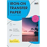 PPD Iron on Transfer Paper for Inkjet Printer for Light Fabric, A4, 8.5 ...