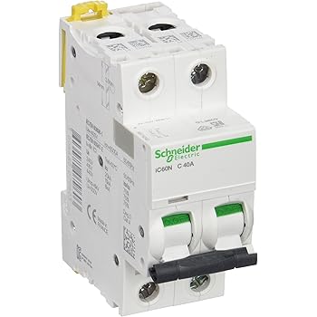 Schneider A9F74232 iC60N 2P 32A C MCB Miniature Circuit Breaker, White, Set of 6 Piece: Amazon ...