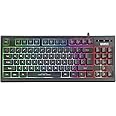 MARVO K607 Compact Gaming Keyboard - TKL Size, 3 Colors LED Backlit ...