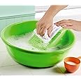 Hand Washing Clothes Basin – Plastic Wash Bowl with Ridged Washboard ...