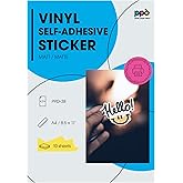 PPD 5 Sheets A4 Inkjet Printable Matt Self Adhesive Vinyl Sticker Paper ...