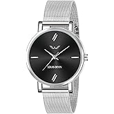 LOUIS DEVIN LD-L144-BLU-CH Mesh Blue Dial Silver Band Stainless Steel ...