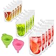 15Pcs Drink Pouches with 2pcs funnels for Festivals,Clear Juice Flasks ...