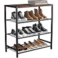 HOME BI 4-Tier Industrial Shoe Rack,Metal Shoe Storage Organizer ...