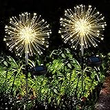 yowin Solar Garden Lights 2 Pack 120 LED Firework Solar Lights Outdoor Garden, 8 Modes Solar ...