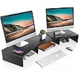 FITUEYES Dual Monitor Stand Wood PC Laptop Computer Screen Riser, 3 ...