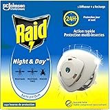 Raid diffuseur électrique night&day mouches, moustiques et moustiques tigres, 1 diffuseur + 1 ...