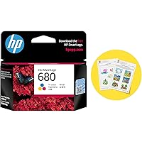 HP 680 Tri-Color Original Ink Advantage Cartridge,Multi-Color Pack ...
