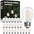 LangPlus+ 25 Pack 2W S14 LED Plastic Light Bulbs, E27 Base 2700K Warm White Shatterproof LED ...