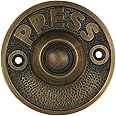 Wired Iron Circular Doorbell Chime Push Button in Antique Brass Finish ...