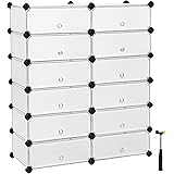 SONGMICS Interlocking Shoe Rack, Rectangular Storage Organiser, 10 Slot ...