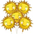 5pcs Sun Balloon, 26 Inch Sun Face Balloon for Party Summer Balloons ...
