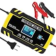 InThoor Chargeur de Batterie Intelligent 12V/24V 8A, 3 Étapes de Chargeur Batterie Mainteneur et ...