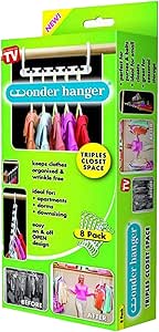 Magic Hanger, Set of 8 Space-Saving Coat Hangers, As Seen On TV, White ...