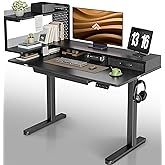 ARTIKEL Valor Electric Height Adjustable Standing Desk with Storage ...