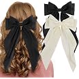 2 PCS Hair Bows Ribbon Hair Clip Silk Hair Bow with Large Satin Hair ...
