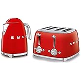 Smeg 50’s Style Retro Range Breakfast Set, 1.7L 3000W Kettle and Multi ...