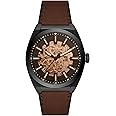 Fossil Men Leather Everett Analog Black Dial Watch-Me3207, Band Color ...