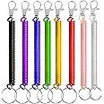 VPPIK 8 Pcs Stretchy Spiral Keyring - 8 Colors Colourful Plastic ...