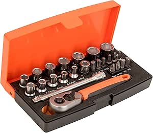 Bahco SL25 Ratchet Socket Set, Metric 1/4" Drive, 25 Pieces : Amazon.co ...