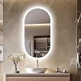 LUVODI Oval LED Bathroom Mirror: 500x1000mm Wall Lighted Vanity Mirror ...