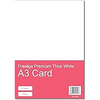 Prestige Premium Thick 400gsm Craft Card White A3 - 50 Sheets : Amazon ...