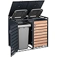 DWD Garden Double Wheelie Bin Hideaway 120L,240L Waste Bin,Storage Shed ...