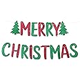 Merry Christmas Banner Christmas Glitter Letter Bunting Garland Xmas ...