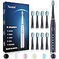 7AM2M Sonic Electric Toothbrush for Adults and Kids- High Power Rechargeable Toothbrushes with 8 ...