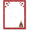 Red Bulbs & Christmas Tree Stationery Paper - 80 Sheets of Letterhead ...