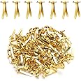 150pcs Metal Paper Fasteners,8x20mm Gold Paper Clips Round Head Mini ...