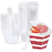 CoKeeSun 30 Pcs Dessert Cups with Lids and Spoons, 200ml/7oz Round Dessert Cups Set, Reusable ...