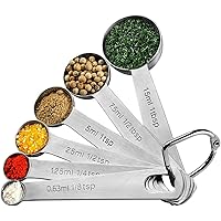 Tala Stainless Steel Measuring Spoons, 5 Piece Set for Measuring Dry ...