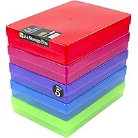 WestonBoxes A4 Transparent Plastic Craft Storage Boxes with Lids for ...