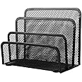 Niralasa 3 Compartments Metal Office Storage Black Mesh Letter Paper ...