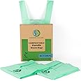 GREENER WALKER Compostable Caddy Liners with Tie Handle,6L-150 Bags Biodegradable Bin Liners ...