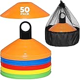 Vertent Football Cones (Set of 50) - Agility Football Cones with Carry ...