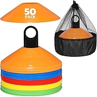 Vertent Football Cones (Set of 50) - Agility Football Cones with Carry ...