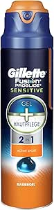 Gillette Fusion ProGlide 2 In 1 Sensitive Active Sport Rasiergel, 3er ...