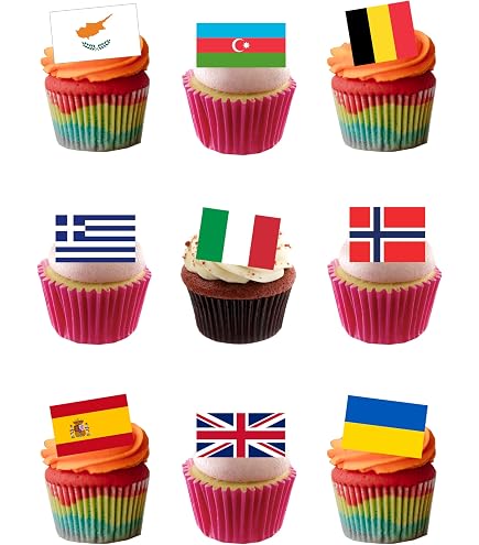 Eurovision Cake Flags Eurovson Flag Cupcake Toppers 37 Prntable ...