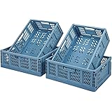 Foldable Plastic Storage Boxes, Shelf Baskets, Set of 4 Folding Storage ...